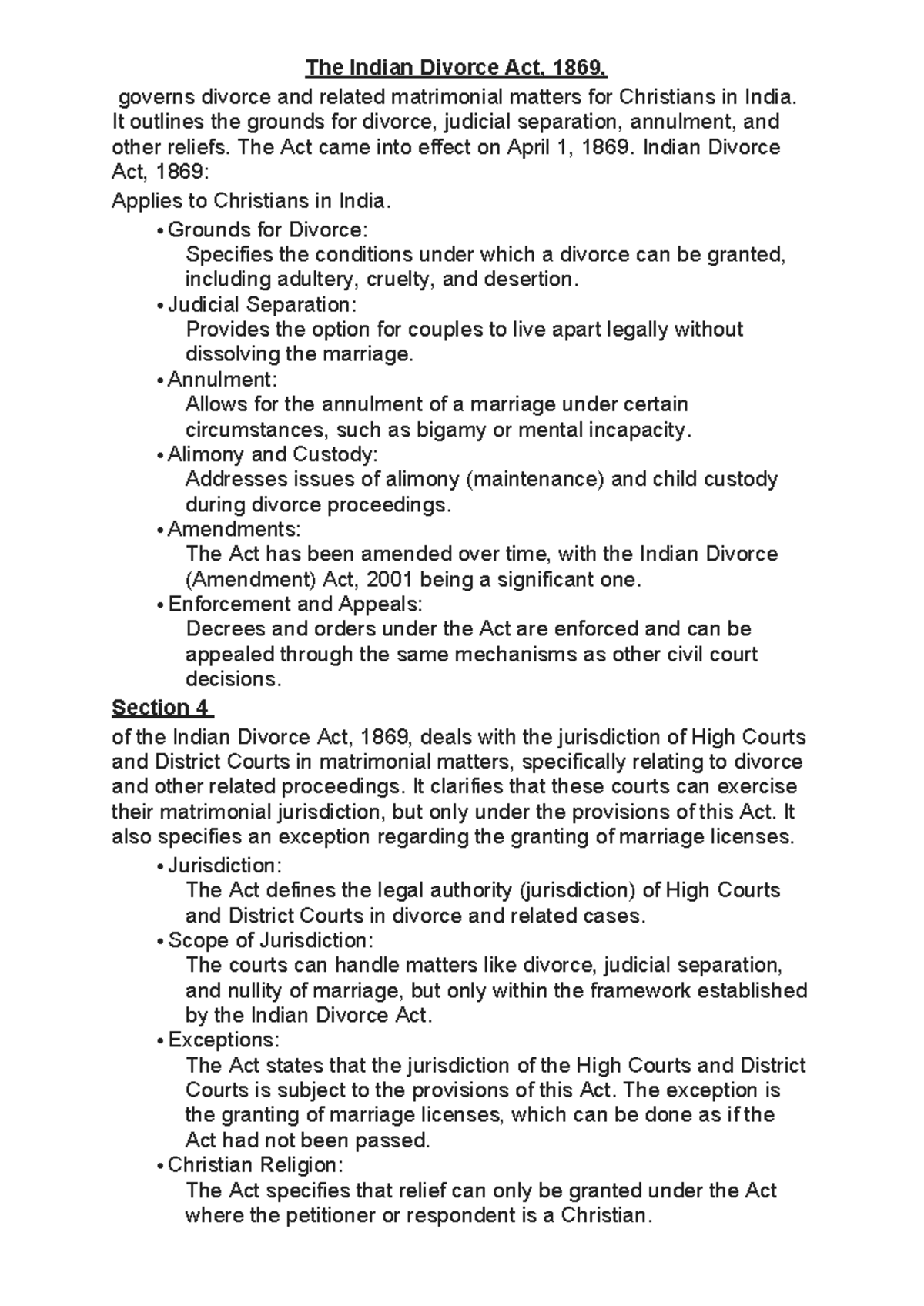 Indian Divorce Act, 1869: Overview of Key Provisions and Amendments ...