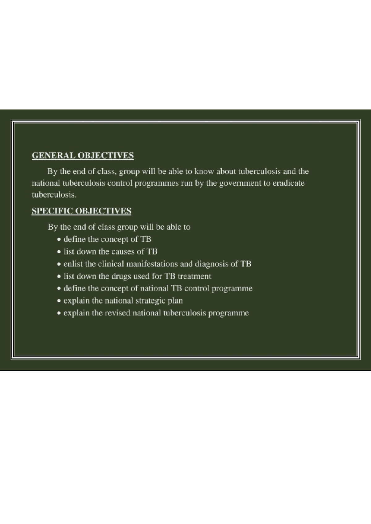 Revised National Tuberculosis Control Programme (RNTCP) Overview - Studocu