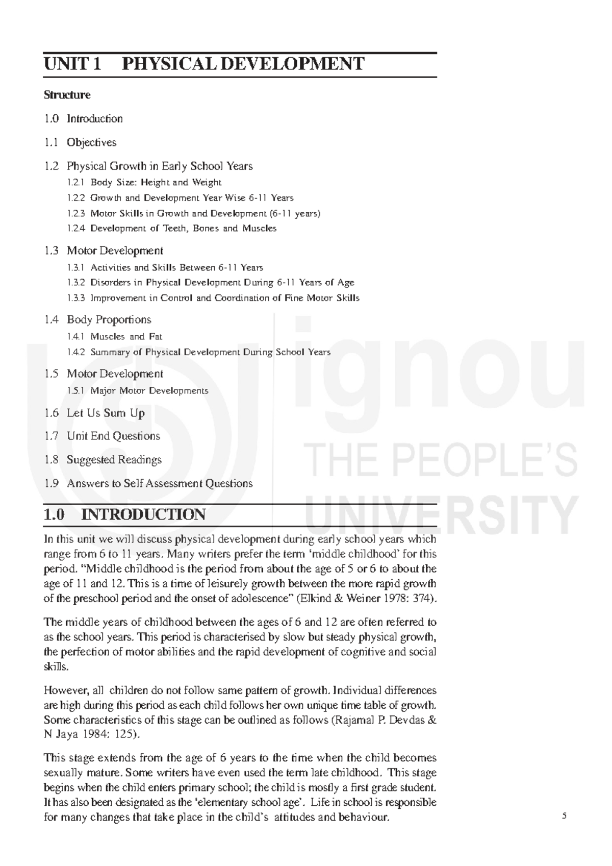 UNIT 1: PHYSICAL DEVELOPMENT IN EARLY SCHOOL YEARS (6-11) - LECTURE ...
