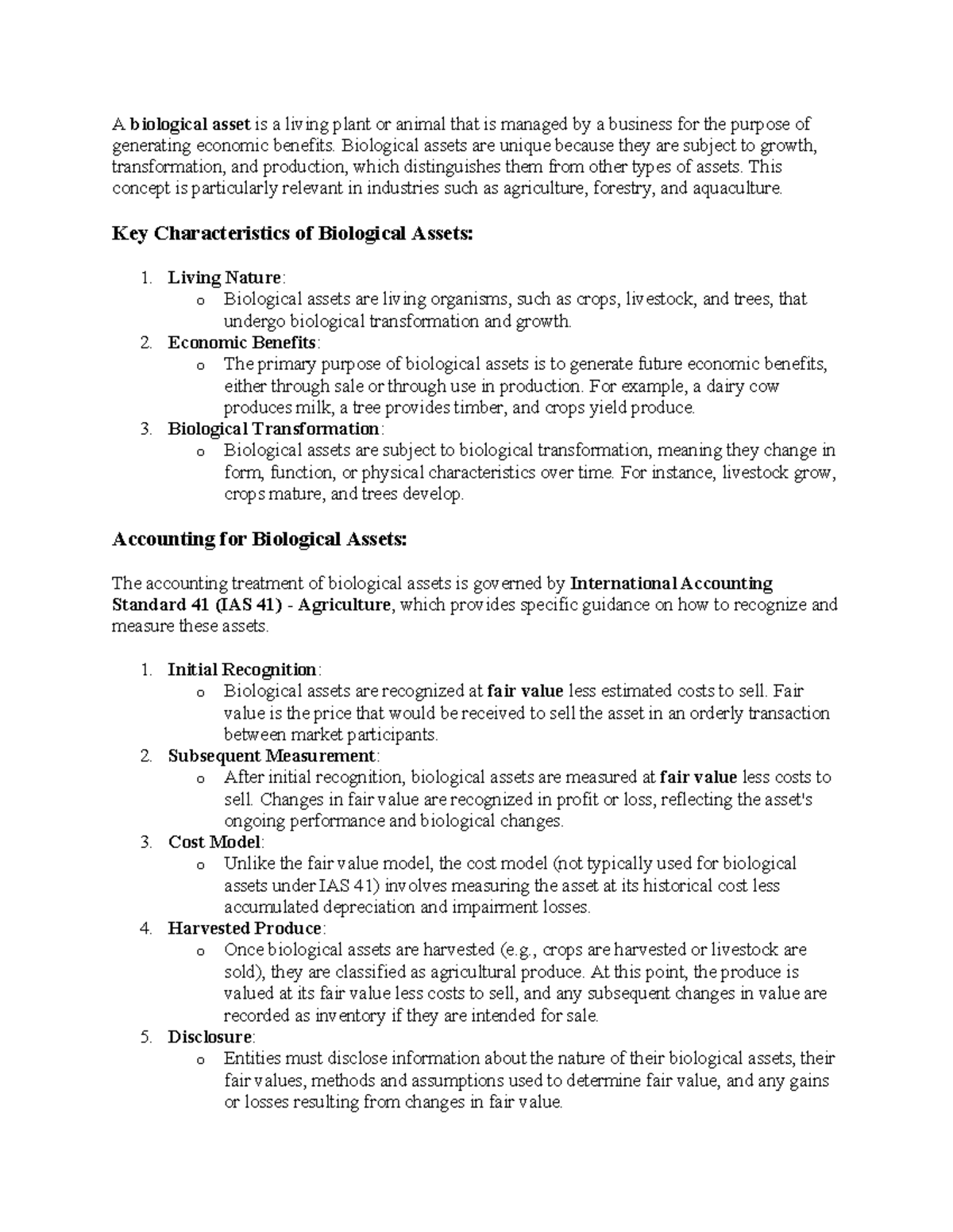 Biological asset - sgshshhsbshs - A biological asset is a living plant ...