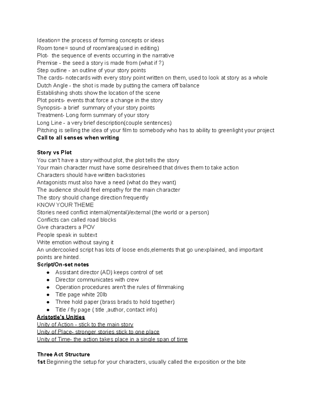 Intro to Film: Chapter 1 Concept Formation & Storytelling Notes ...
