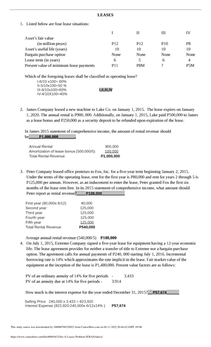 Lease and Lease Back - lecture notes - - Studocu