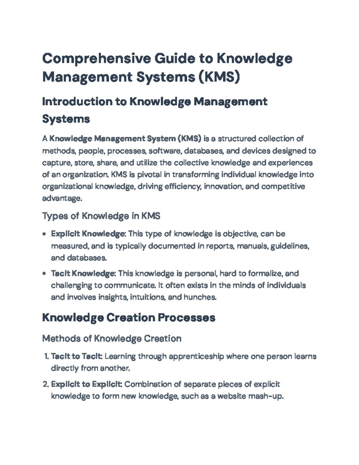 Comprehensive Guide to Knowledge Management Systems (KMS) - Comprehensive Guide to Knowledge ...