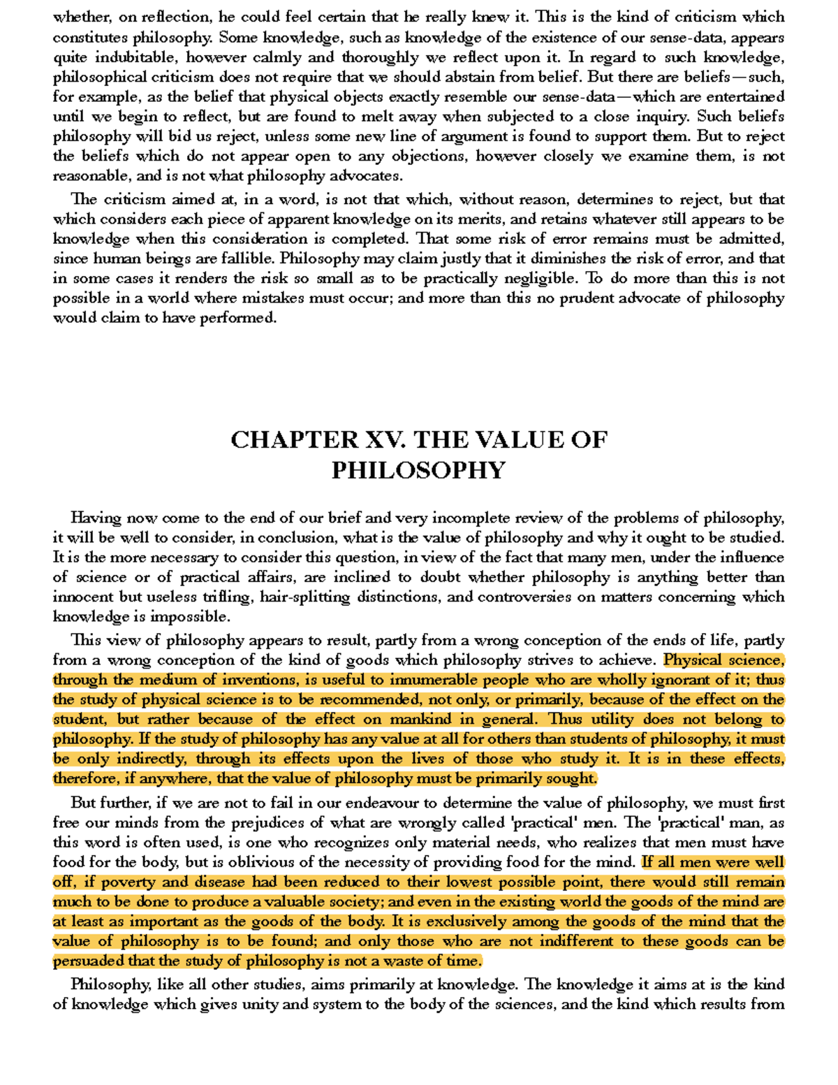 PHIL 101: The Value of Philosophy - Insights and Reflections - Studocu