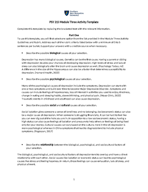 Module Five Activity - Module Five Activity Katie Shaw PSY328: Theories ...