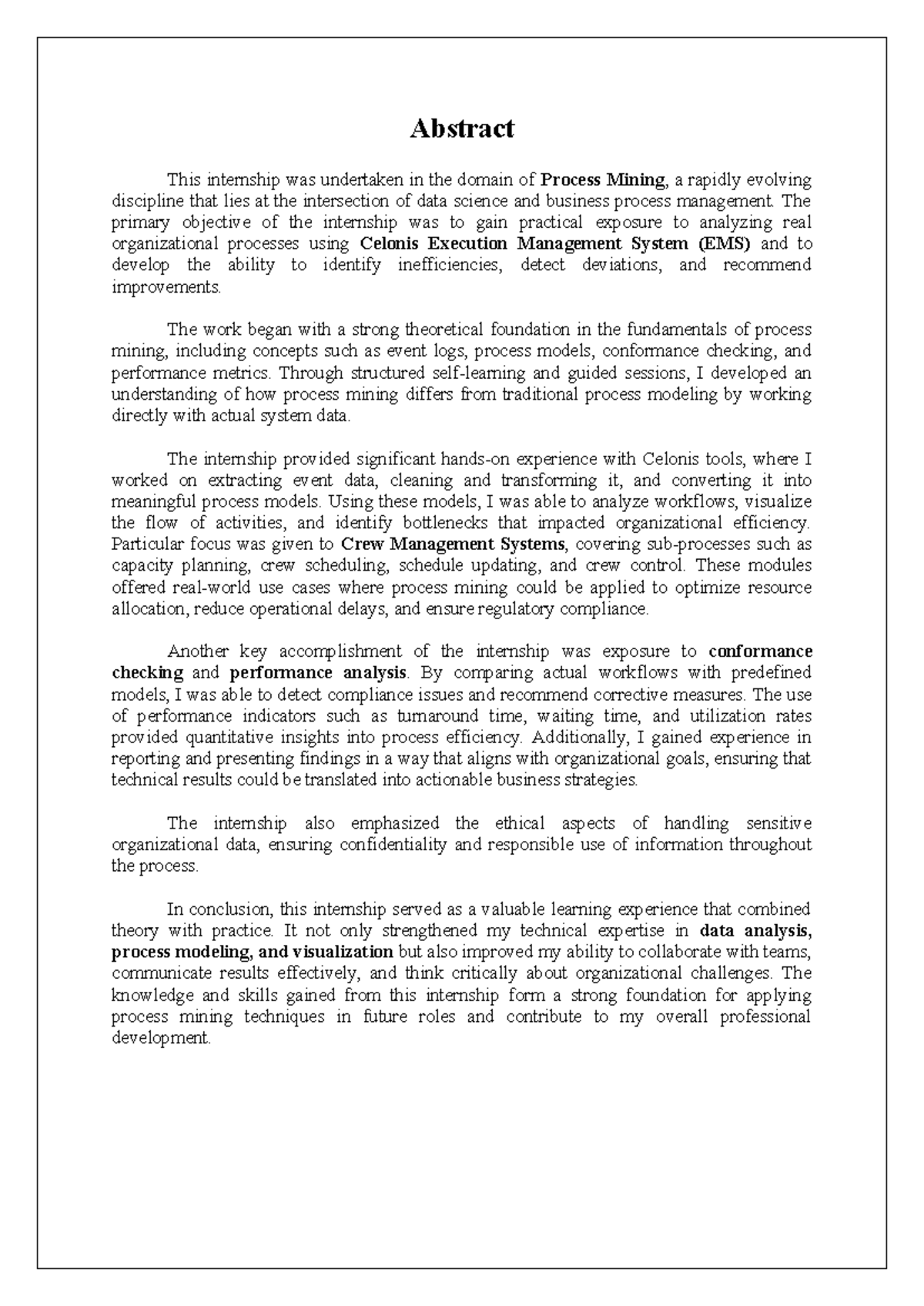 Process Mining Internship Report: Insights & Experiences - Studocu