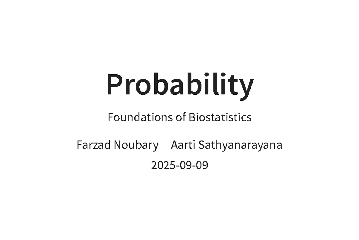 Probability Foundations in Biostatistics (BIOS 101) - Key Concepts ...