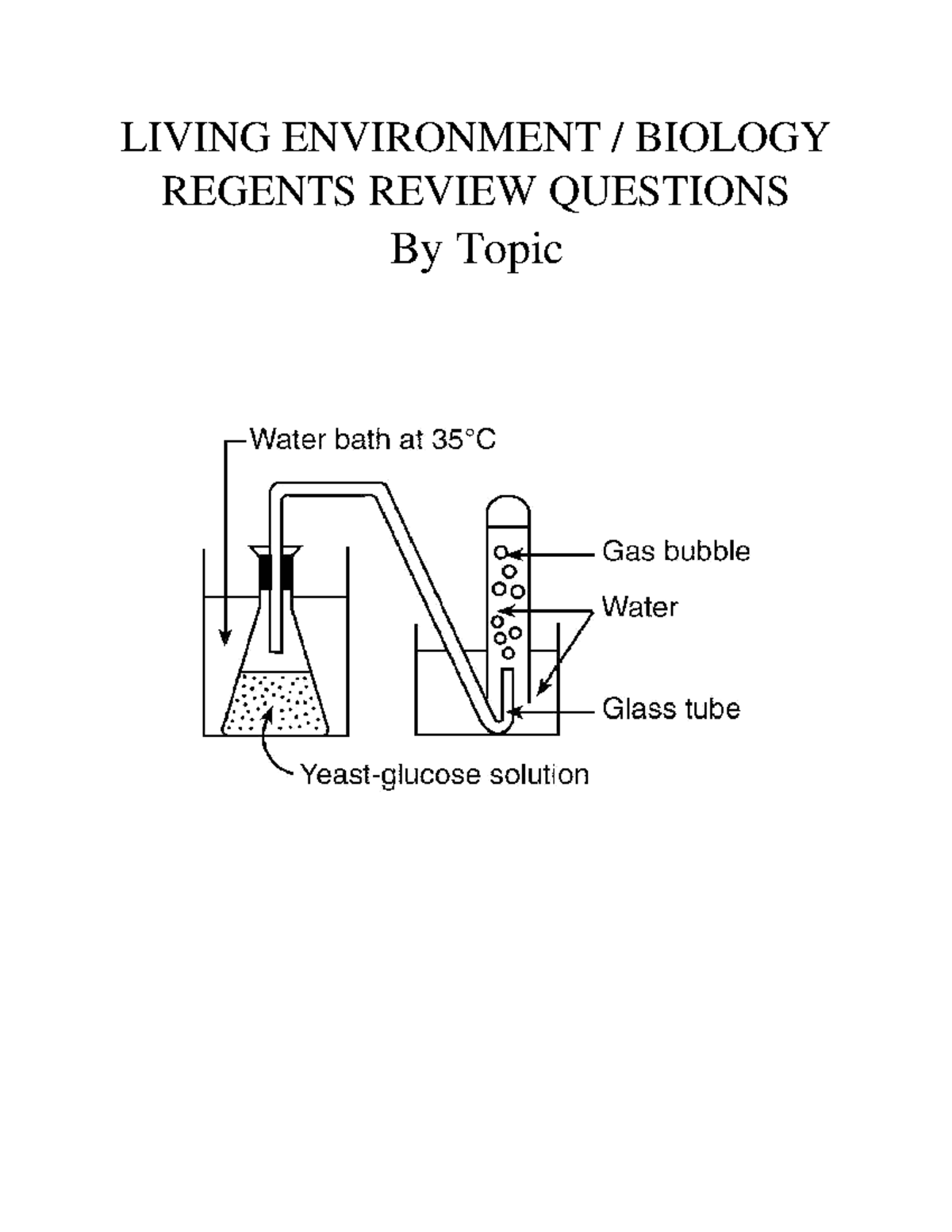 Biology 2: Regents Review Questions by Topic - Living Environment - Studocu