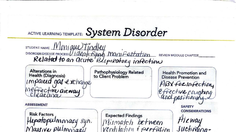 Acute respiratory infection system dis ALT - ACTIVE LEARNING TEMPLATE ...