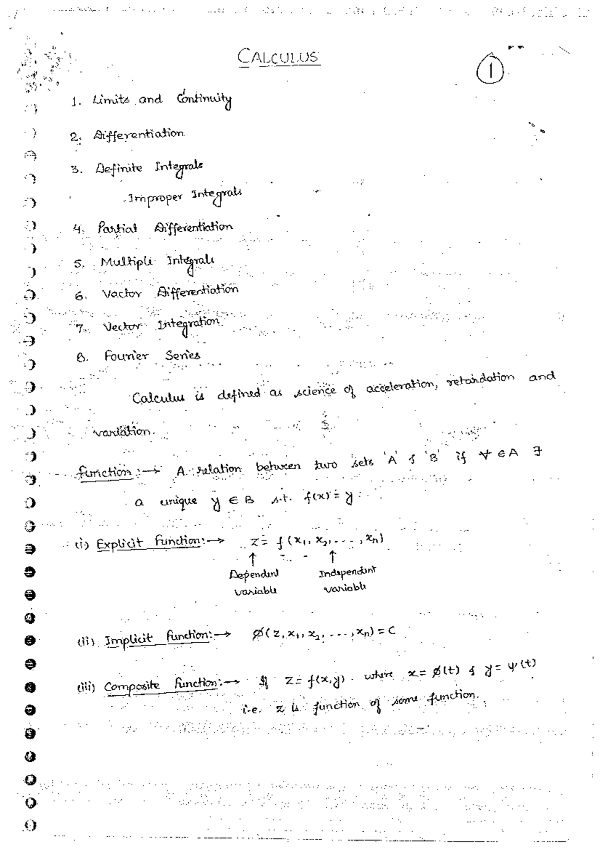 Calculus 1 - Class Notes on Limits, Differentiation, and Integrals ...