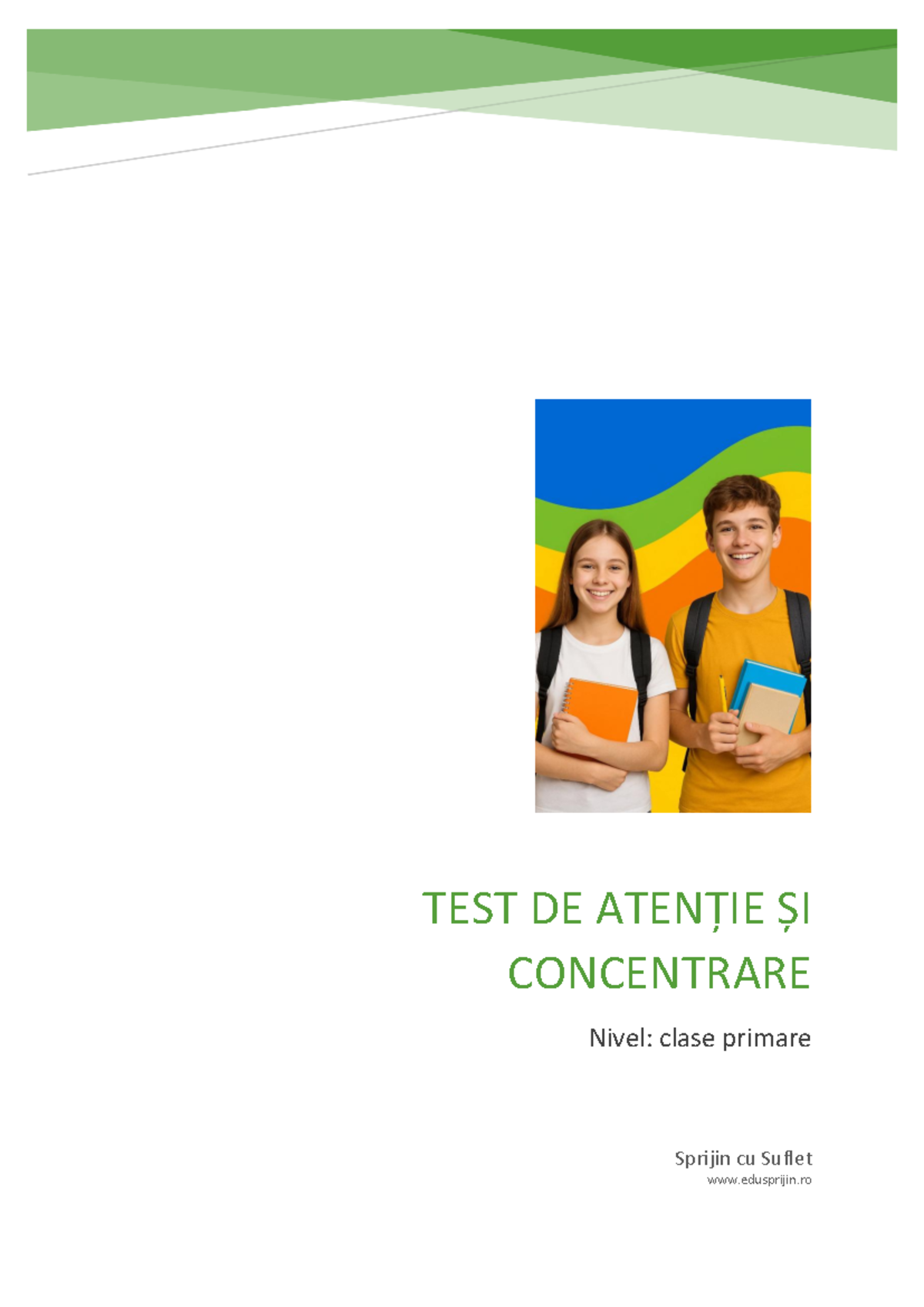 TEST DE ATENȚIE ȘI CONCENTRARE pentru Clasele Primare - Studocu