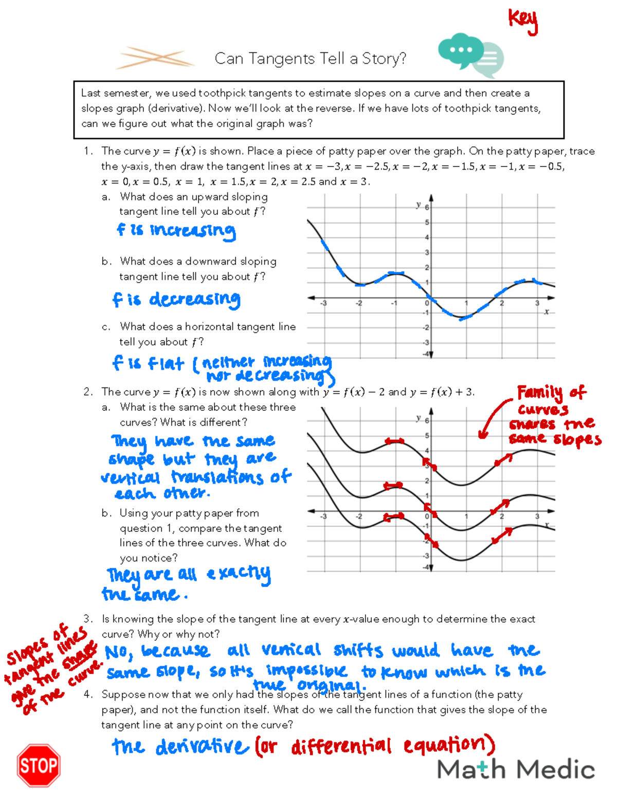 Lesson 7.2 Answer Key: Can Tangents Tell a Story? (AP Calculus) - Studocu