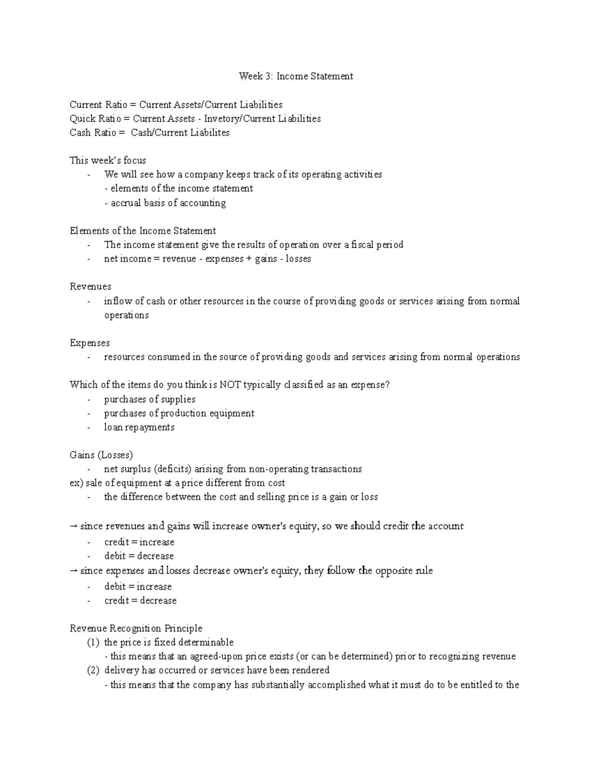 Week 3: Income Statement and Financial Ratios Analysis - Studocu