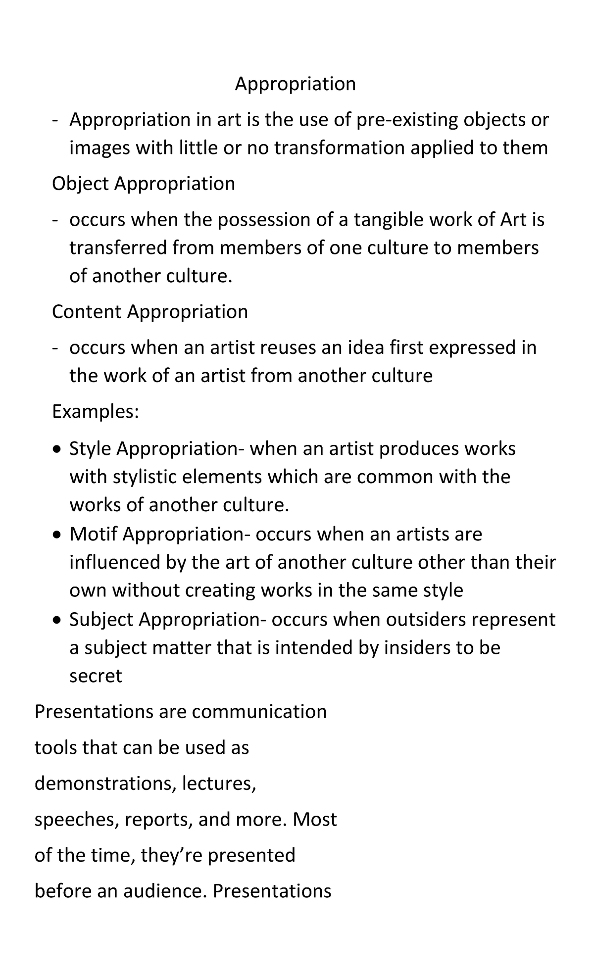 13. Appropriation - Appropriation Appropriation in art is the use of ...