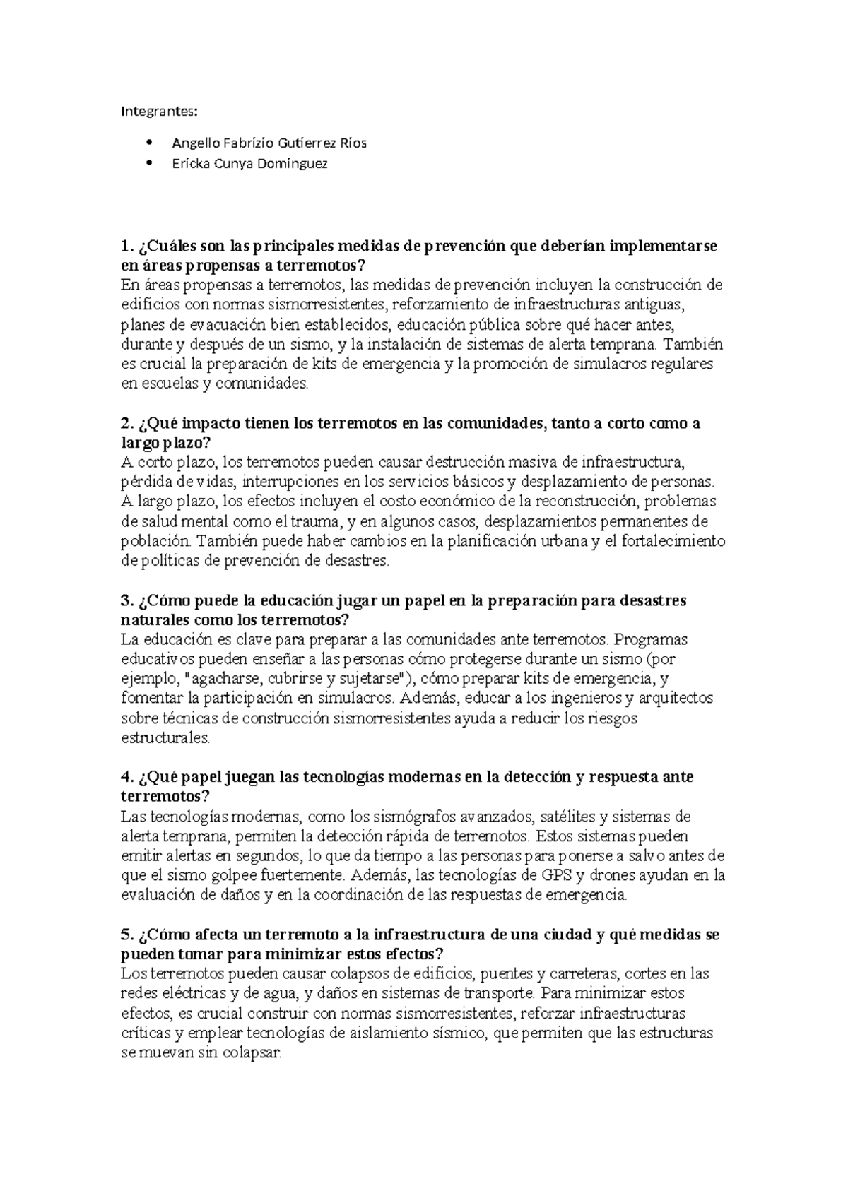 Tarea S5 geo - trabajo de geología - Integrantes: Angello Fabrizio ...