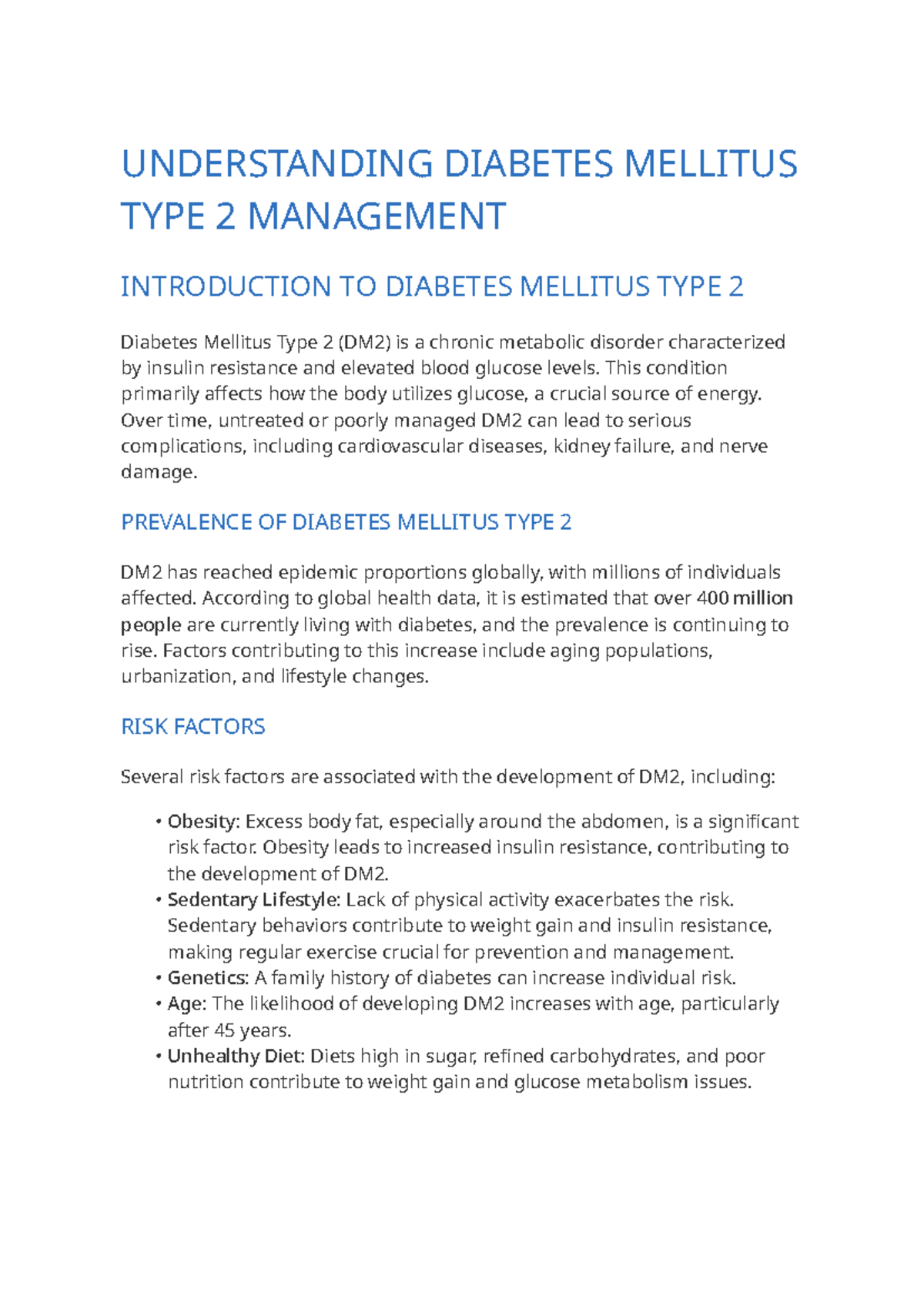 Understanding Diabetes Mellitus Type 2 Management: Key Insights and ...