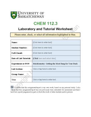 Finished lab report for lab 4 - CHEM 115: General Chemistry II Chemical ...