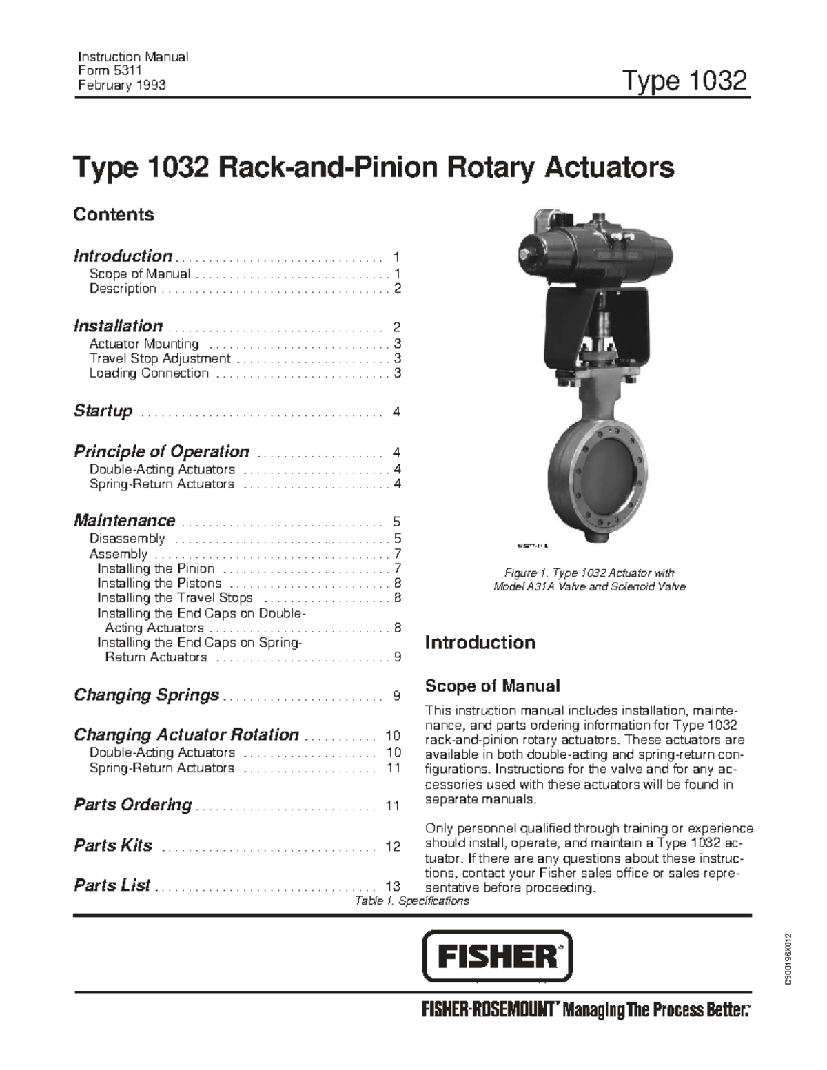 Instruction Manual for Type 1032 Rotary Actuators (Form 5311) - Studocu