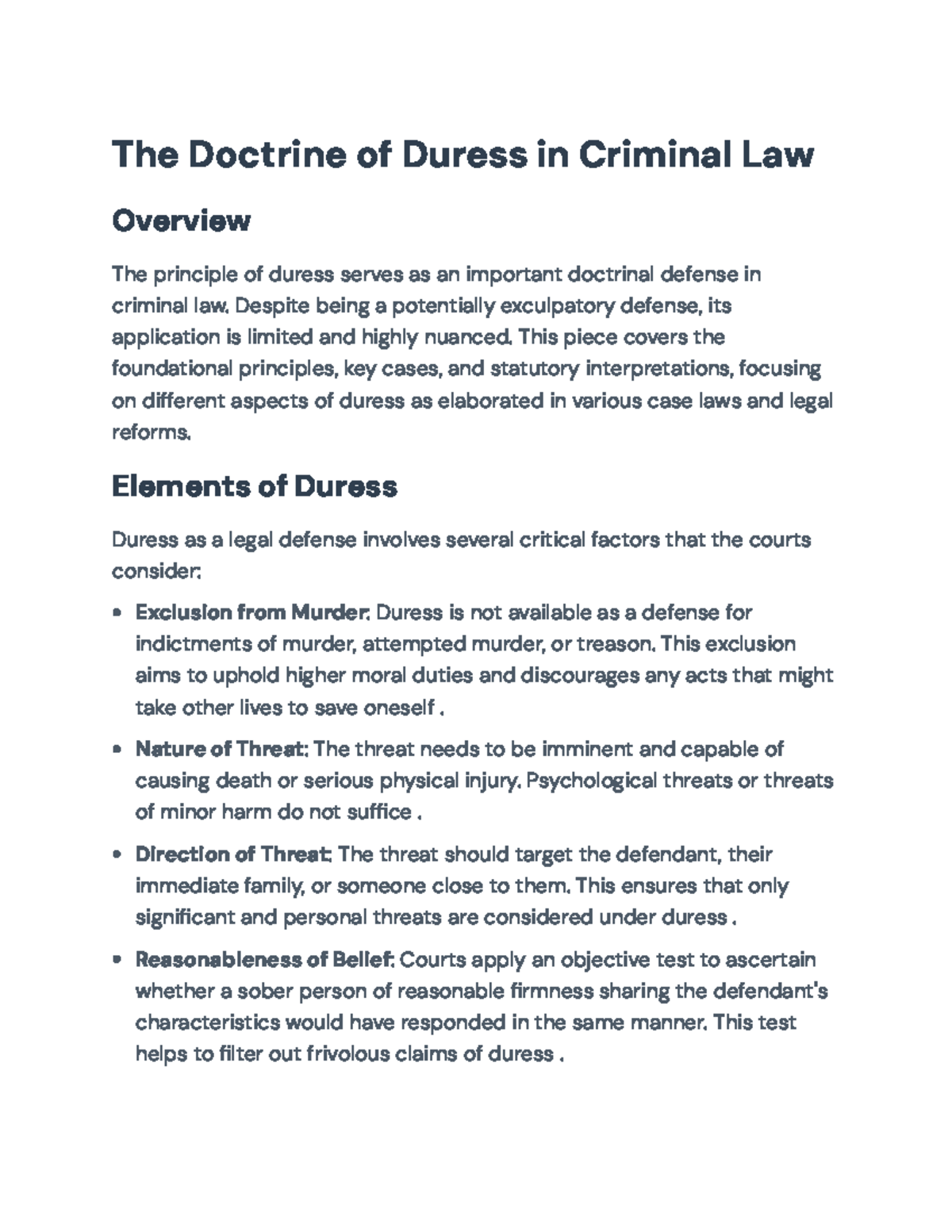 Understanding Duress Defense in Criminal Law: Key Principles & Cases ...