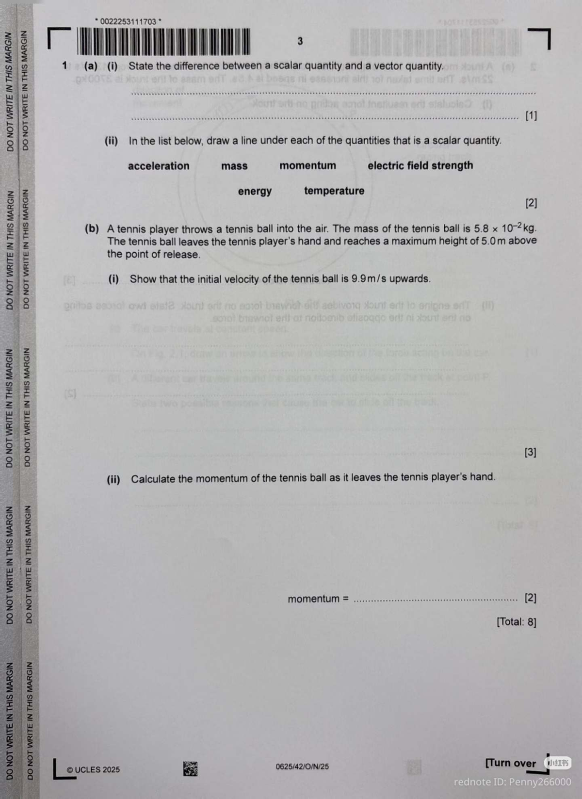 0625 W25 QP 42 - Physics Exam Paper Analysis and Solutions - Studocu