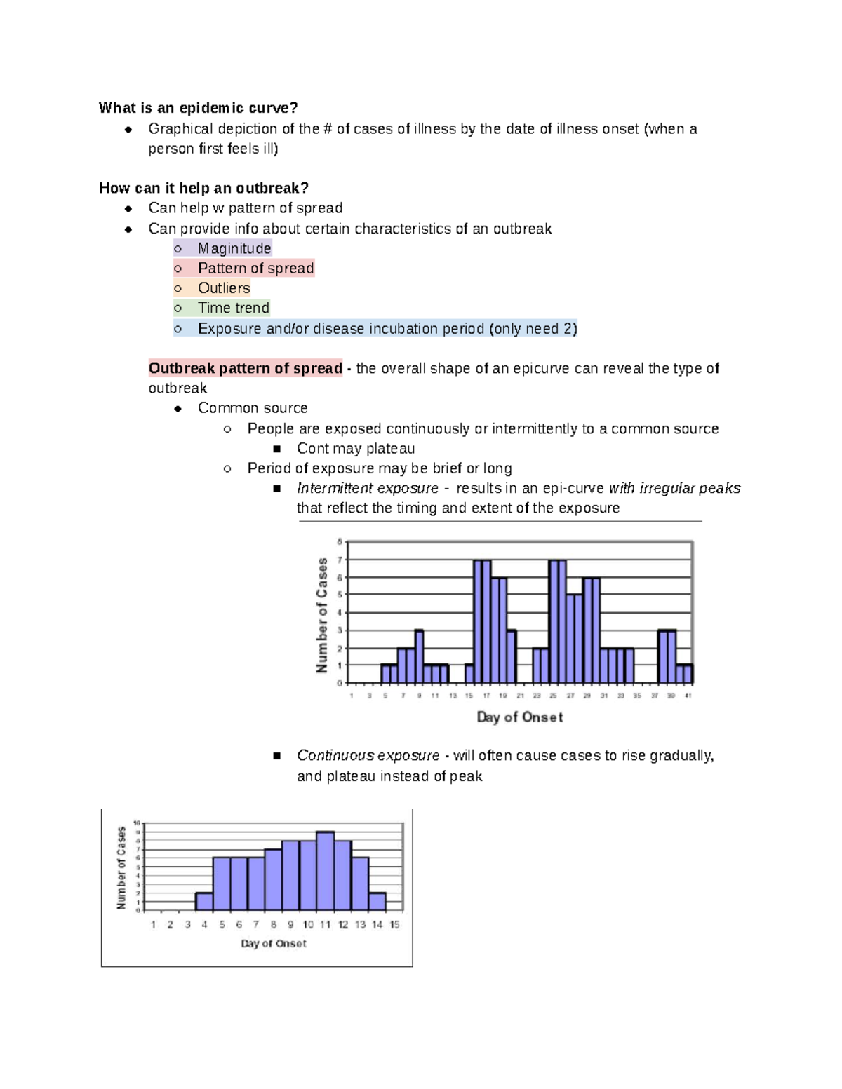 Epidemic Curves: Overview and Analysis Techniques (EPI 101) - Studocu