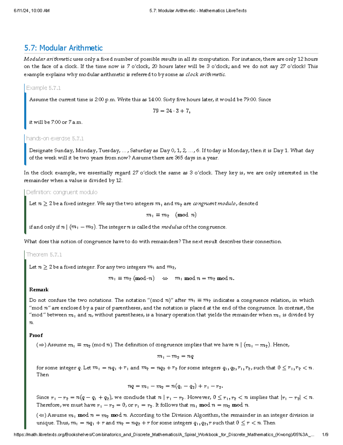 4.3 - Modular Arithmetic Lecture Notes - Mathematics - Studocu
