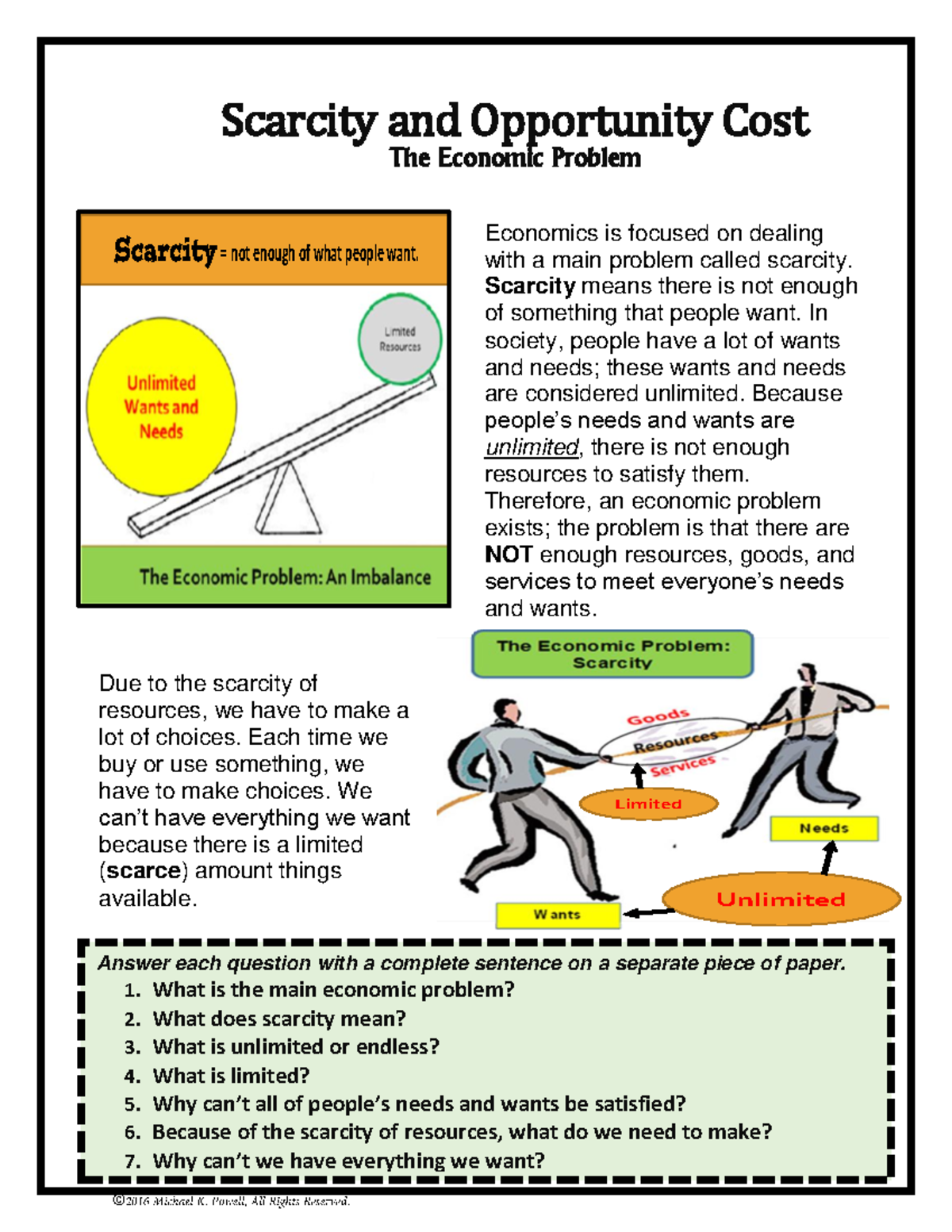 Scarcity and Opportunity Cost: Understanding Economic Choices - Studocu