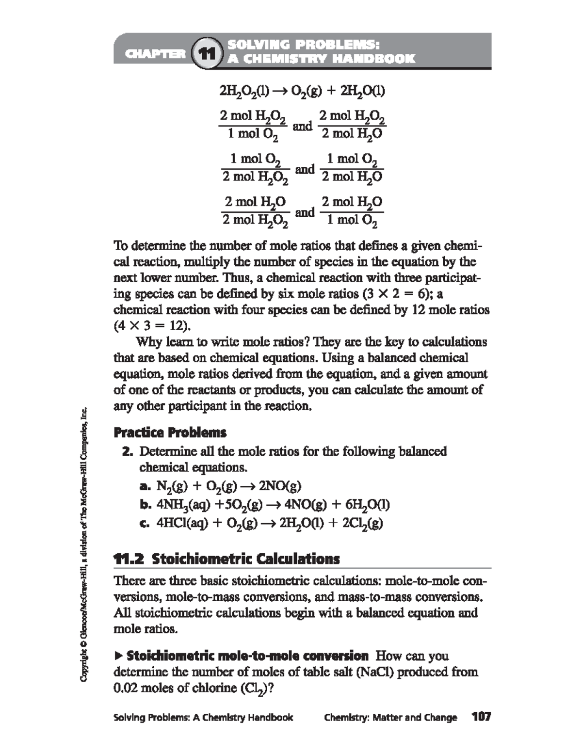 Mole To Mole Conversions-Chem Handbook - 20 mol CO 2 x 3 days/1 person ...