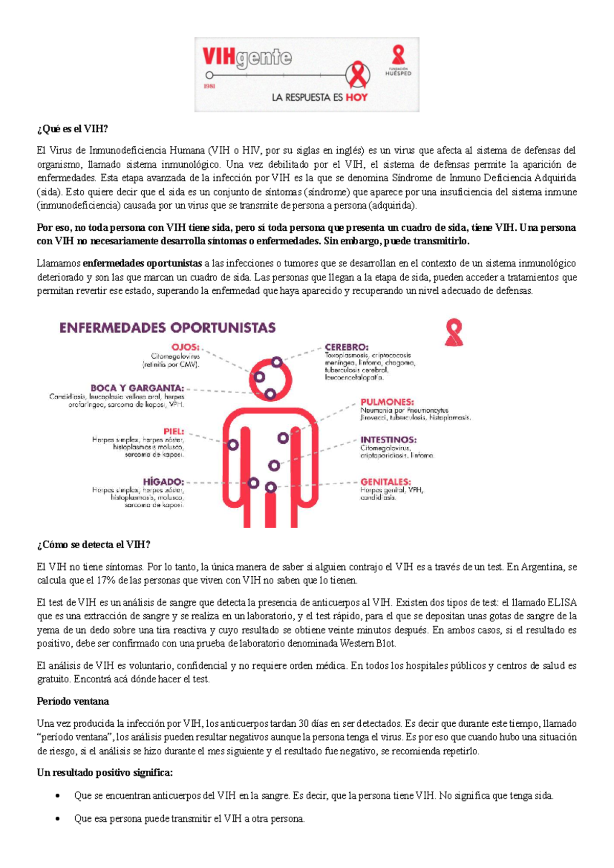 Etapas del VIH: Transmisión, Síntomas y Tratamientos - Studocu
