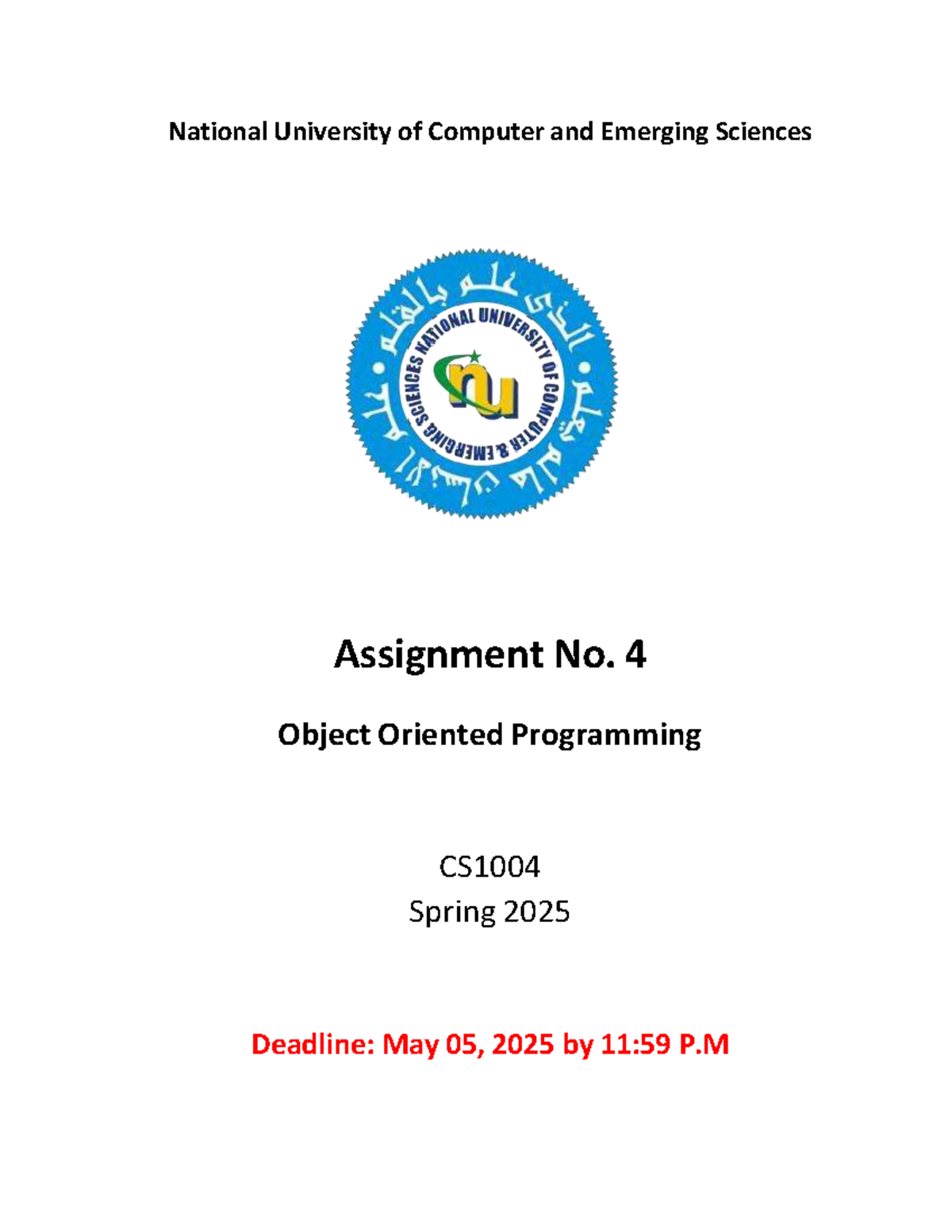 OOP Assignment 4: Fantasy Arena Game Design - CS1004 Spring 2025 - Studocu