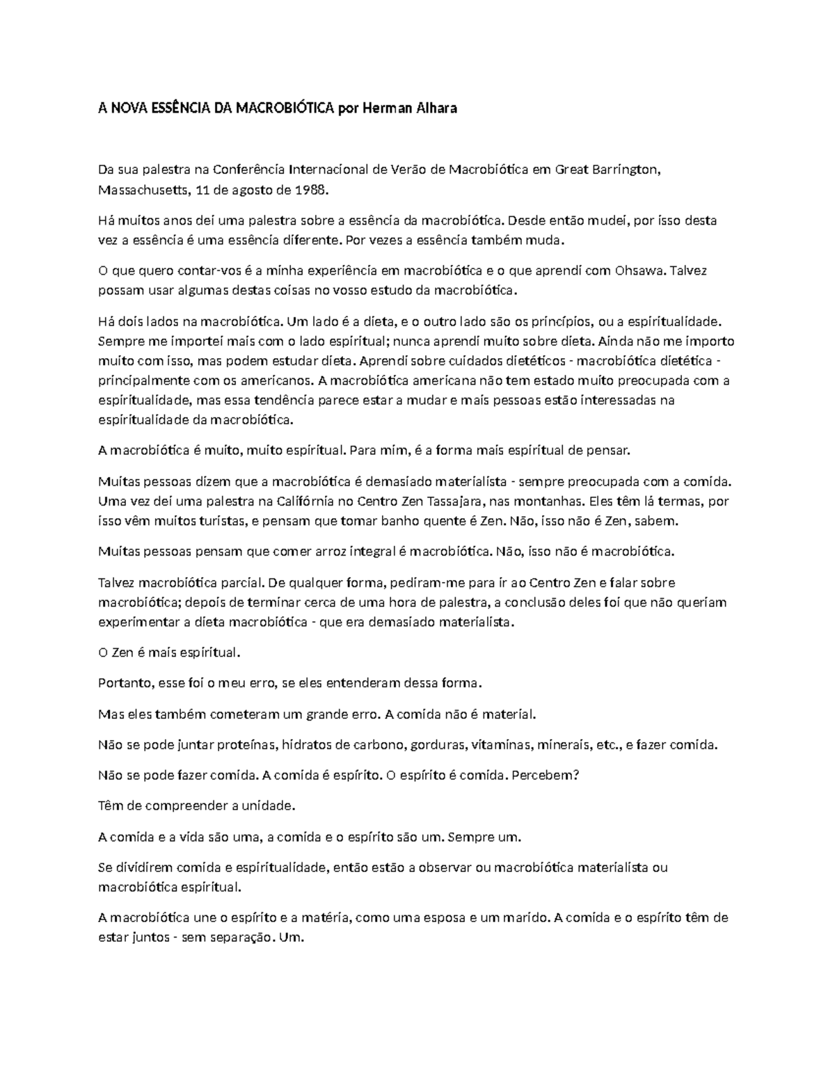 A NOVA Essência DA Macrobiótica por Herman Aihara - A NOVA ESSÊNCIA DA ...