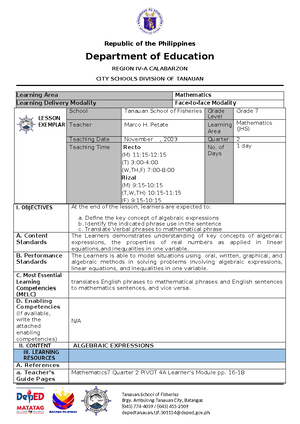 Module for Statistics and Probability Grade 11 Core Subject in ...