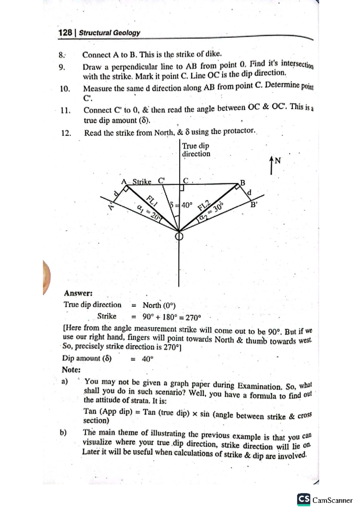 Engineering Geology 128: True Dip and Strike Analysis Guide - Studocu