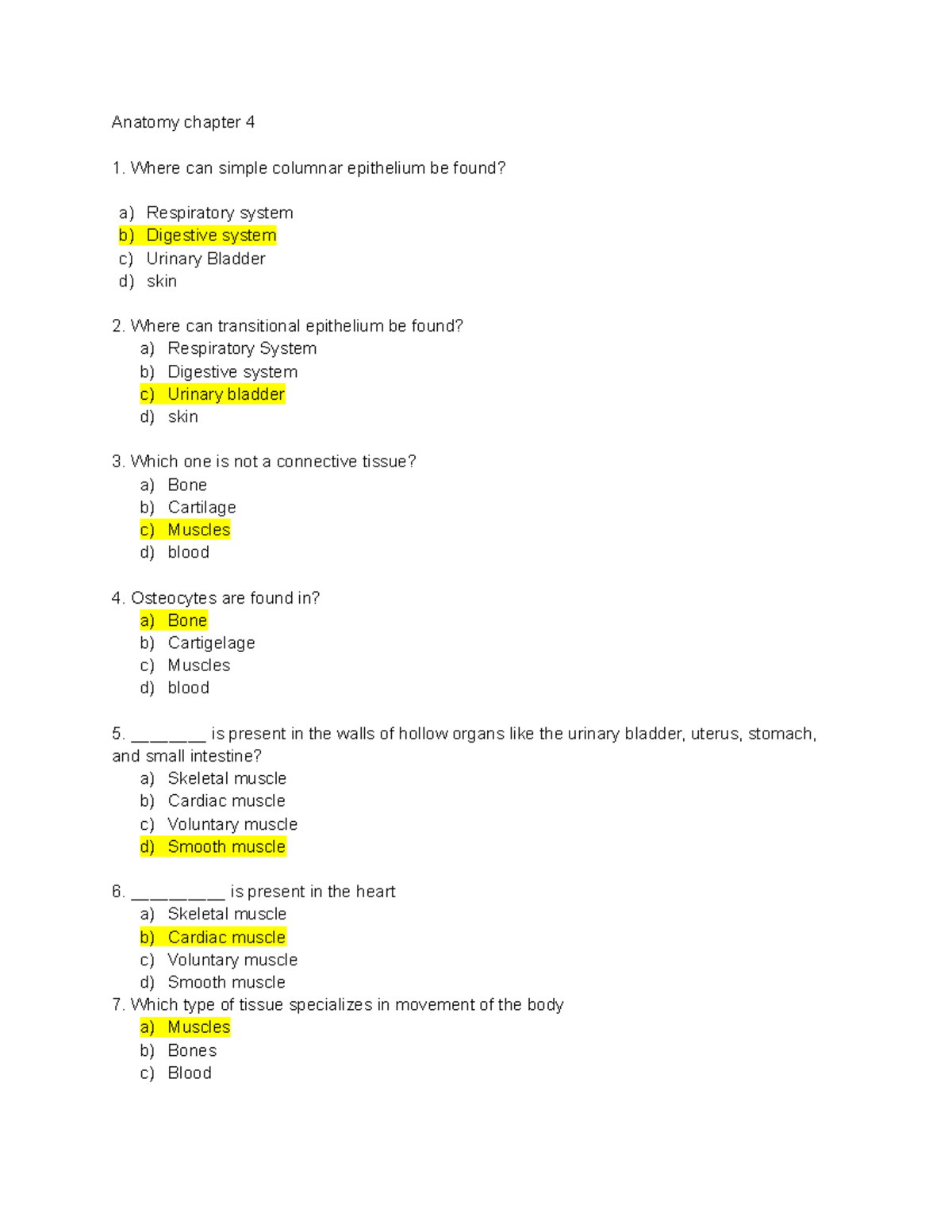 Anatomy QUIZ 4,5,6 - Questions that are in the current quiz for ...