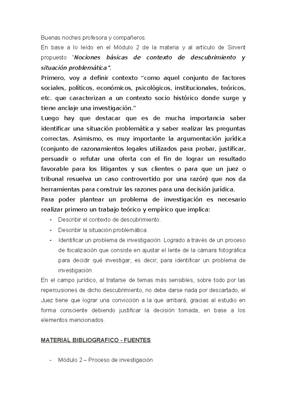 Foro Evaluable 2 - Contexto y Problemas en Investigación Jurídica - Studocu