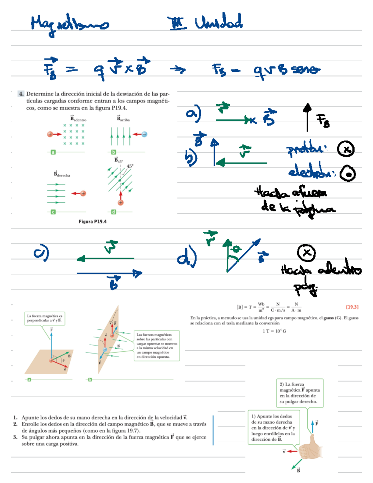 Magnetismo Biofi FS-210 - Magnetismo Unidad = = qX = FB = qubsane a) bx ...