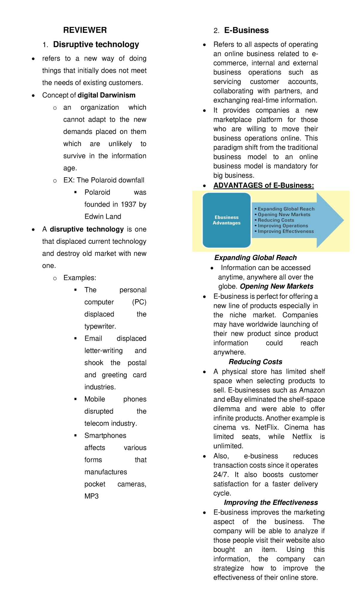 Shortened-version-of-SIM.docx - REVIEWER 1. Disruptive technology refers to a new way of doing ...