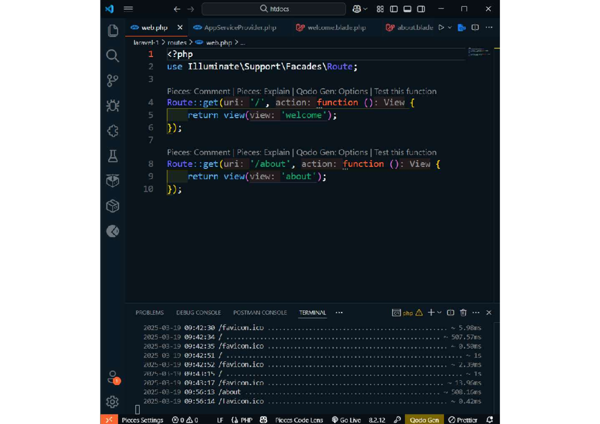 Laravel CA 1 - Web Development Code Snippets and Views - Studocu