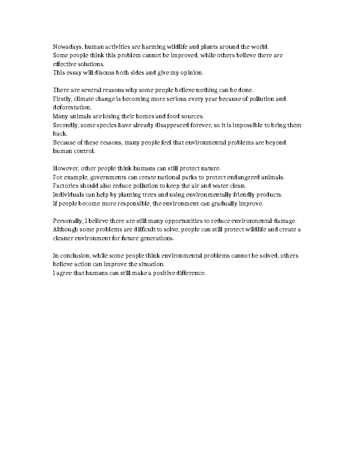 Cuong Task 2: Environmental Issues and Solutions Essay - Studocu