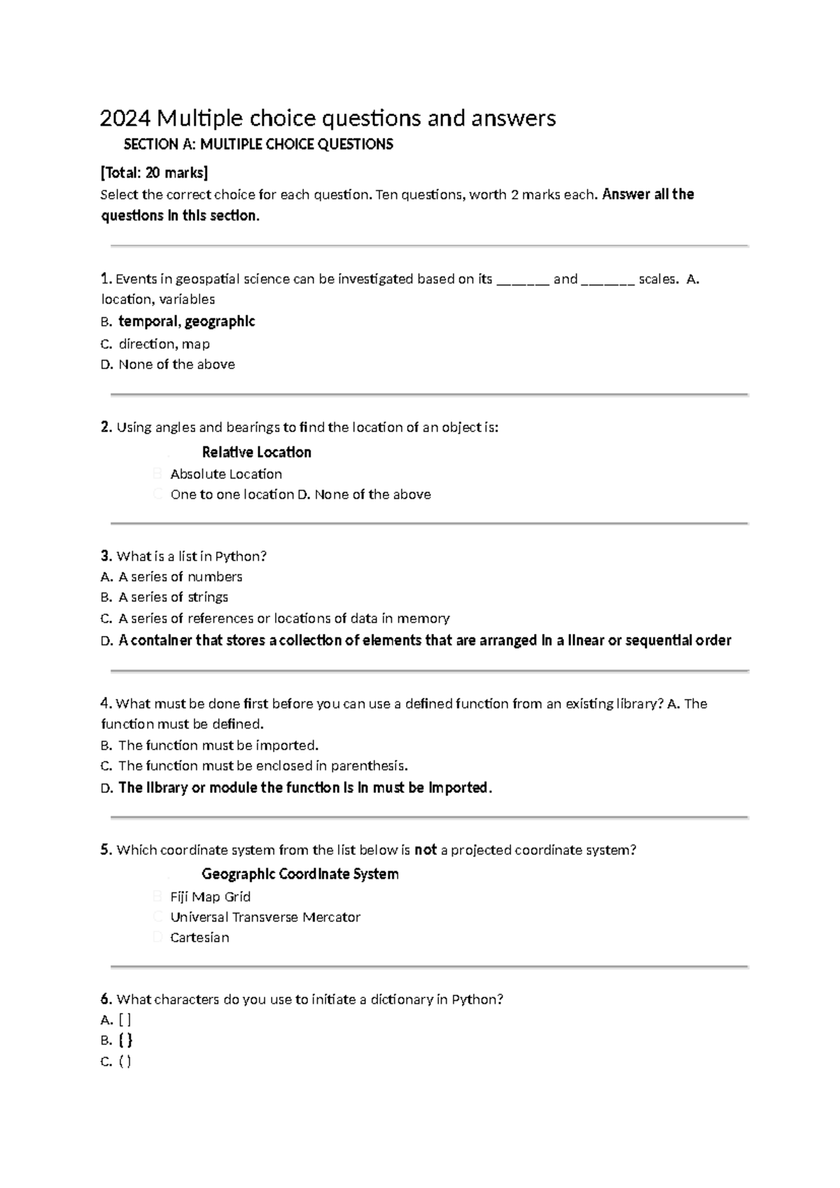 GS101 Final Exam: Multiple Choice Questions & Answers - Studocu