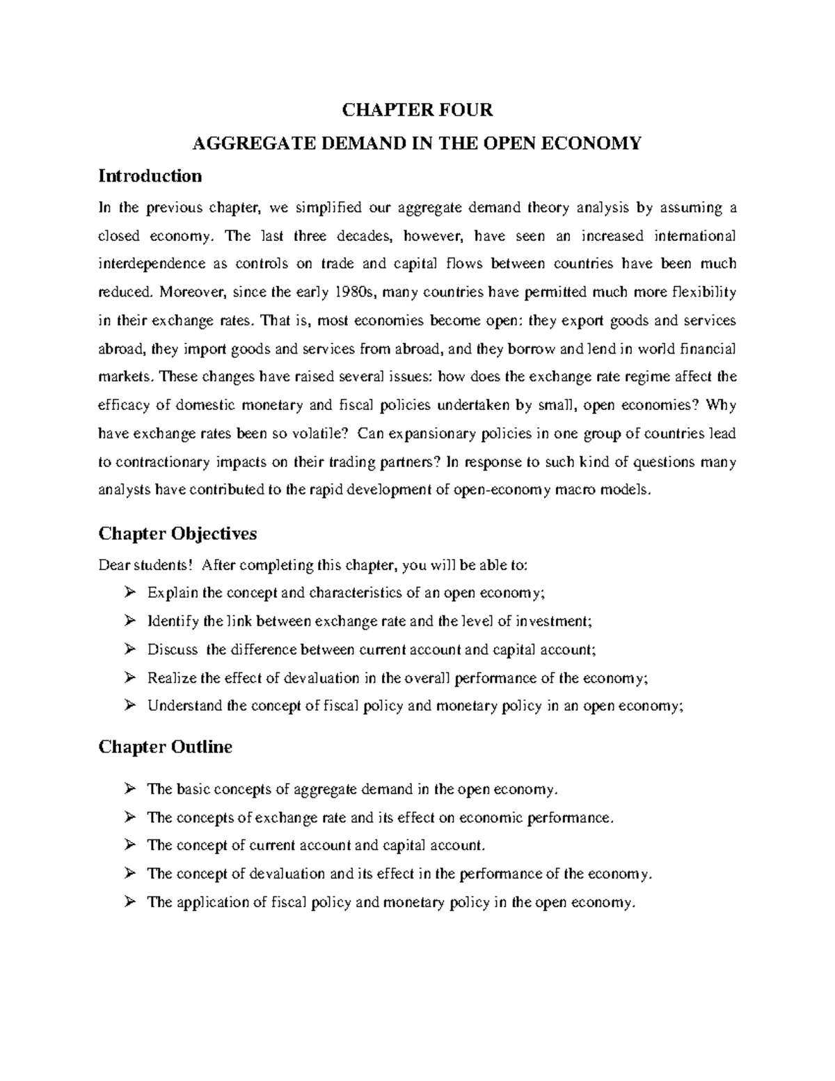 Chapter 4: Aggregate Demand in the Open Economy (Macroeconomics) - Studocu