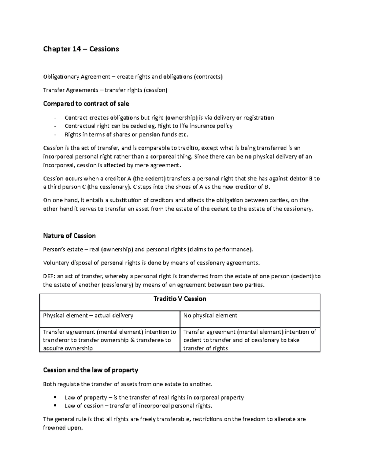 Cession Agreement for Share Transfer in South Africa - Studocu