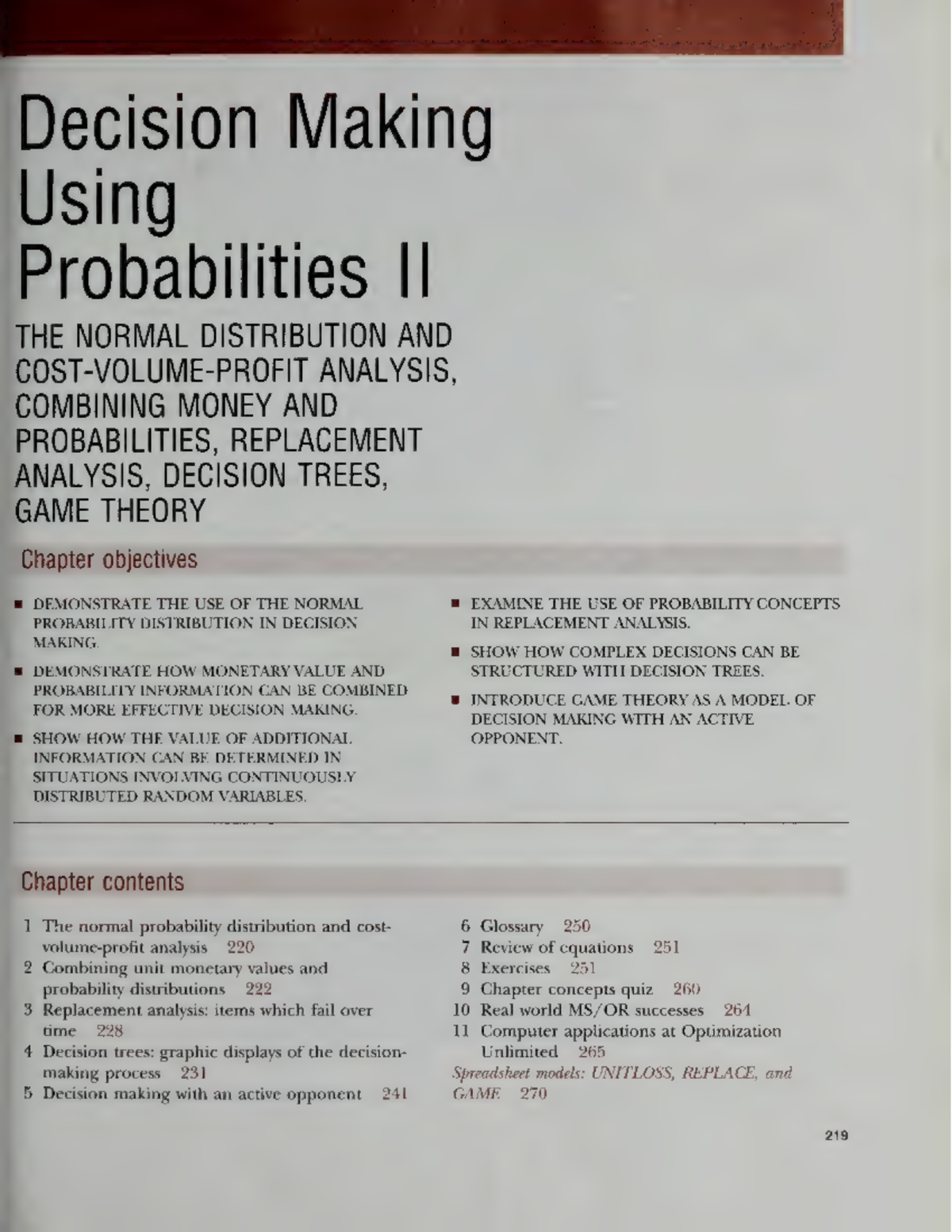 Decision Making Using Probabilities II: Normal Distribution, Decision ...