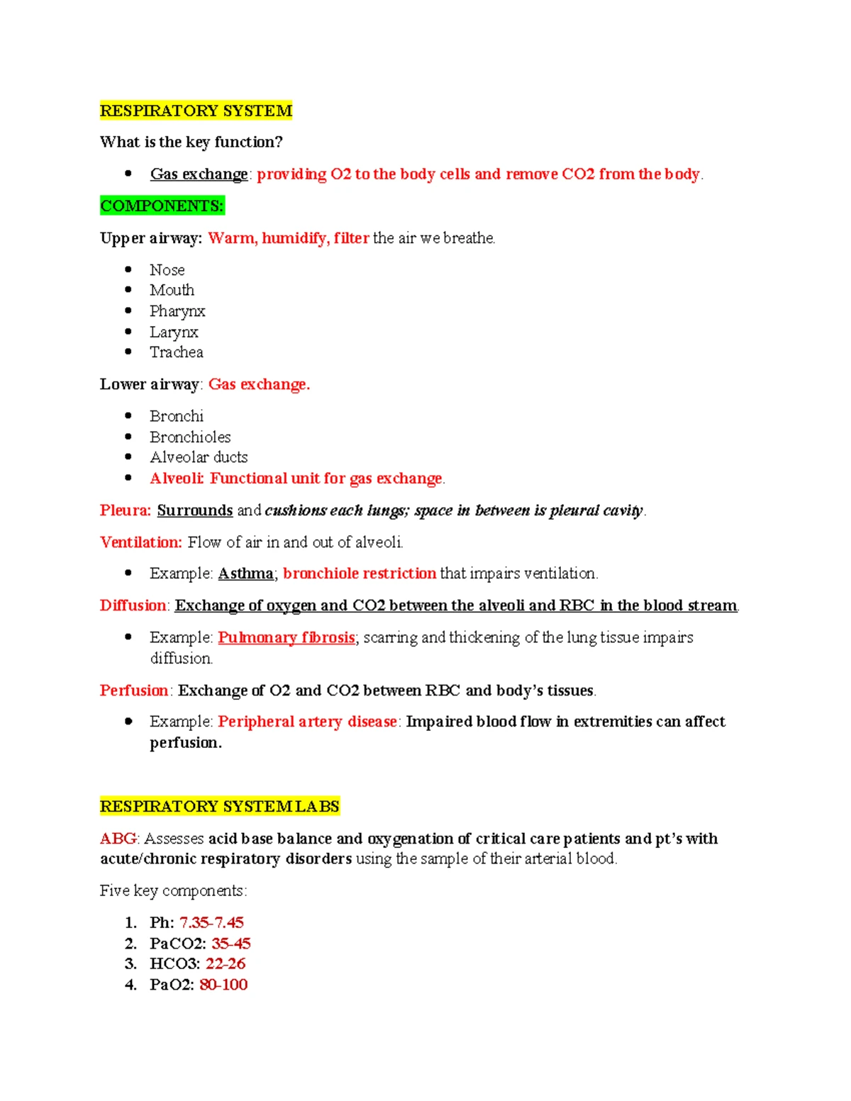 Respiratory Drugs - Med surge cheat sheet - RESPIRATORY DRUGS Lower ...