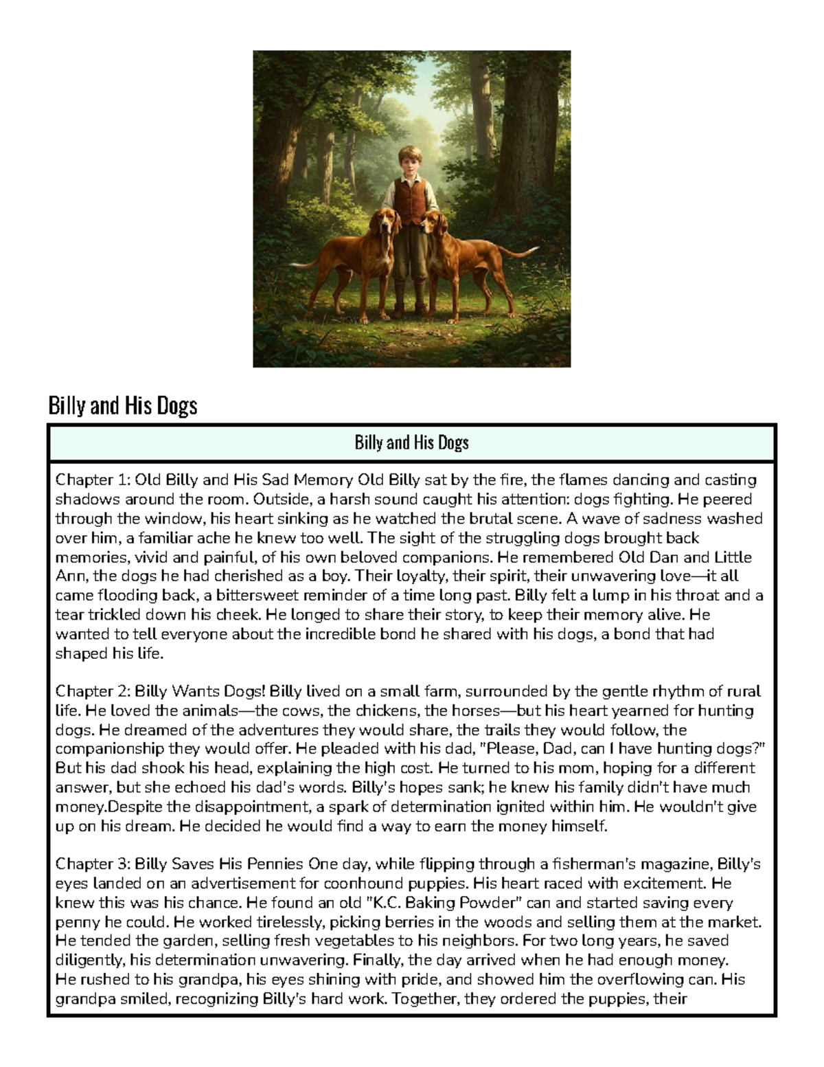 Billy and His Dogs: A Journey of Friendship and Adventure - Billy and ...