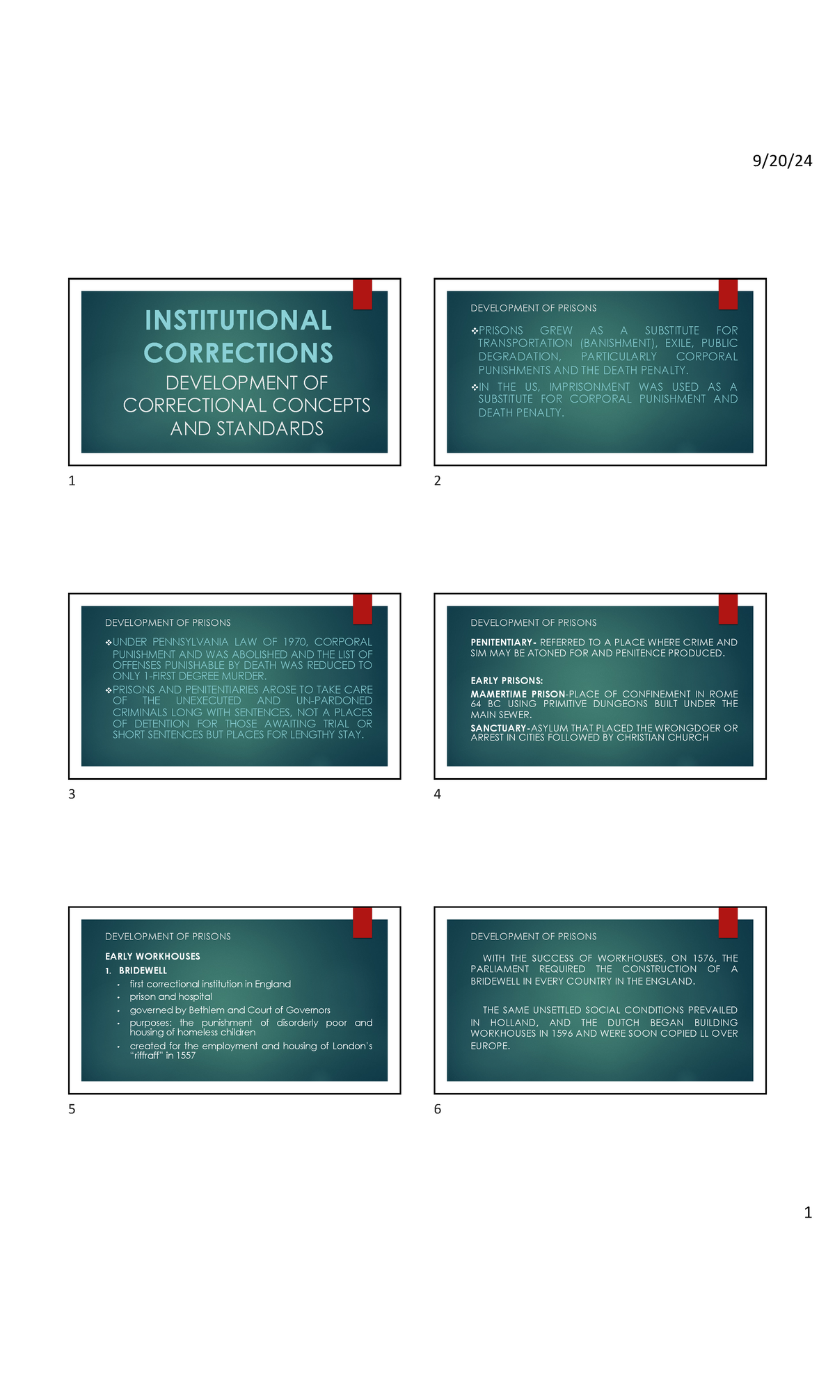 Ca finalsffhhdhdfh - DEVELOPMENT OF CORRECTIONAL CONCEPTS AND STANDARDS ...