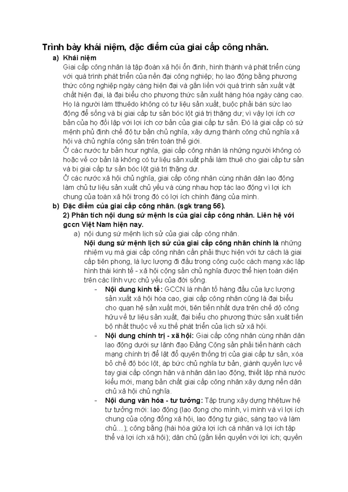 Khái niệm và Đặc điểm Giai cấp Công nhân trong Xã hội Chủ nghĩa (Tự ...