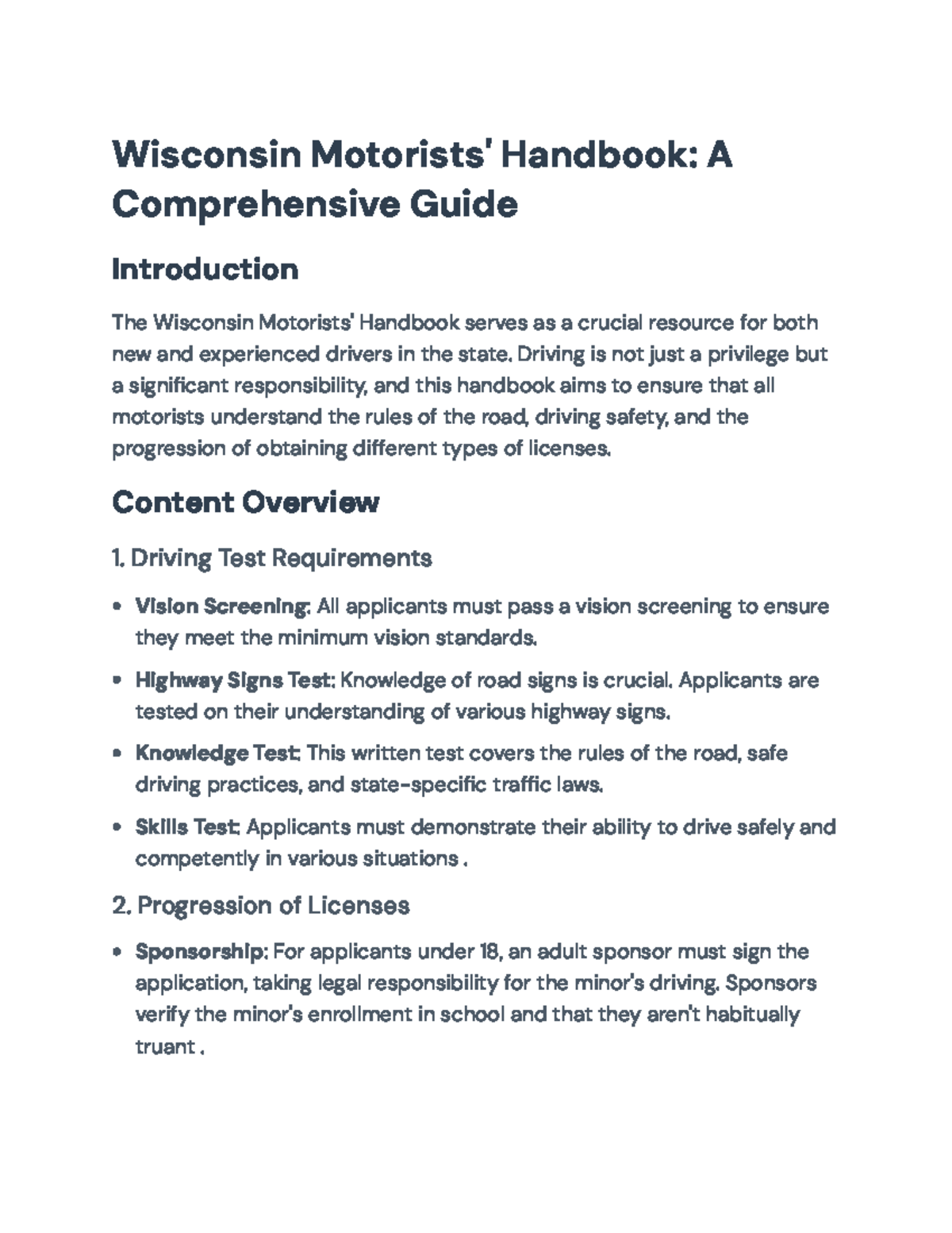 Wisconsin Motorists' Handbook: Essential Driving Guidelines & Tips ...