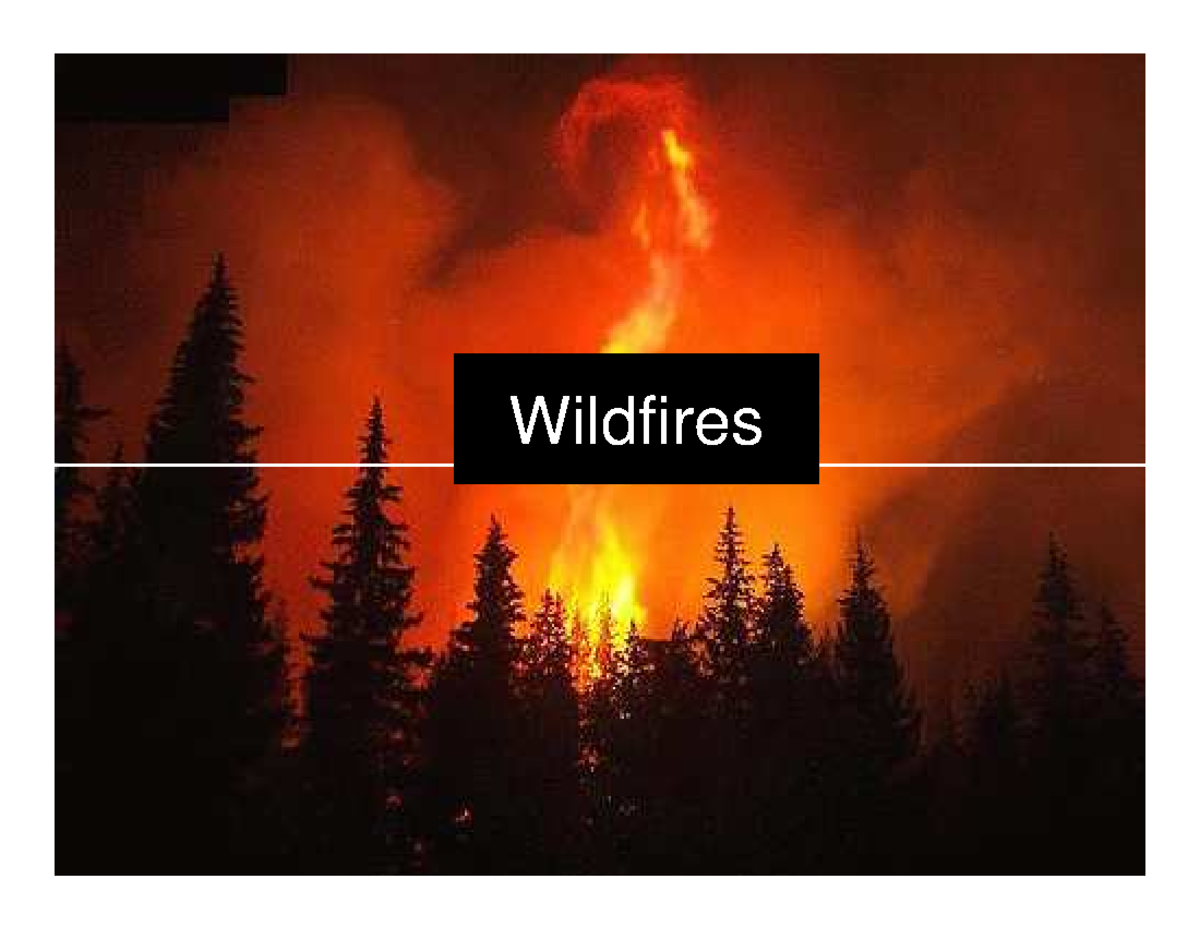 Wildfires Overview and Fire Behavior Analysis - NAT DIS 0012 - Studocu