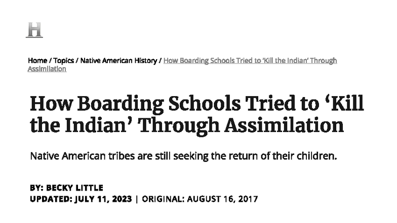How Boarding Schools Attempted Cultural Assimilation of Indigenous ...
